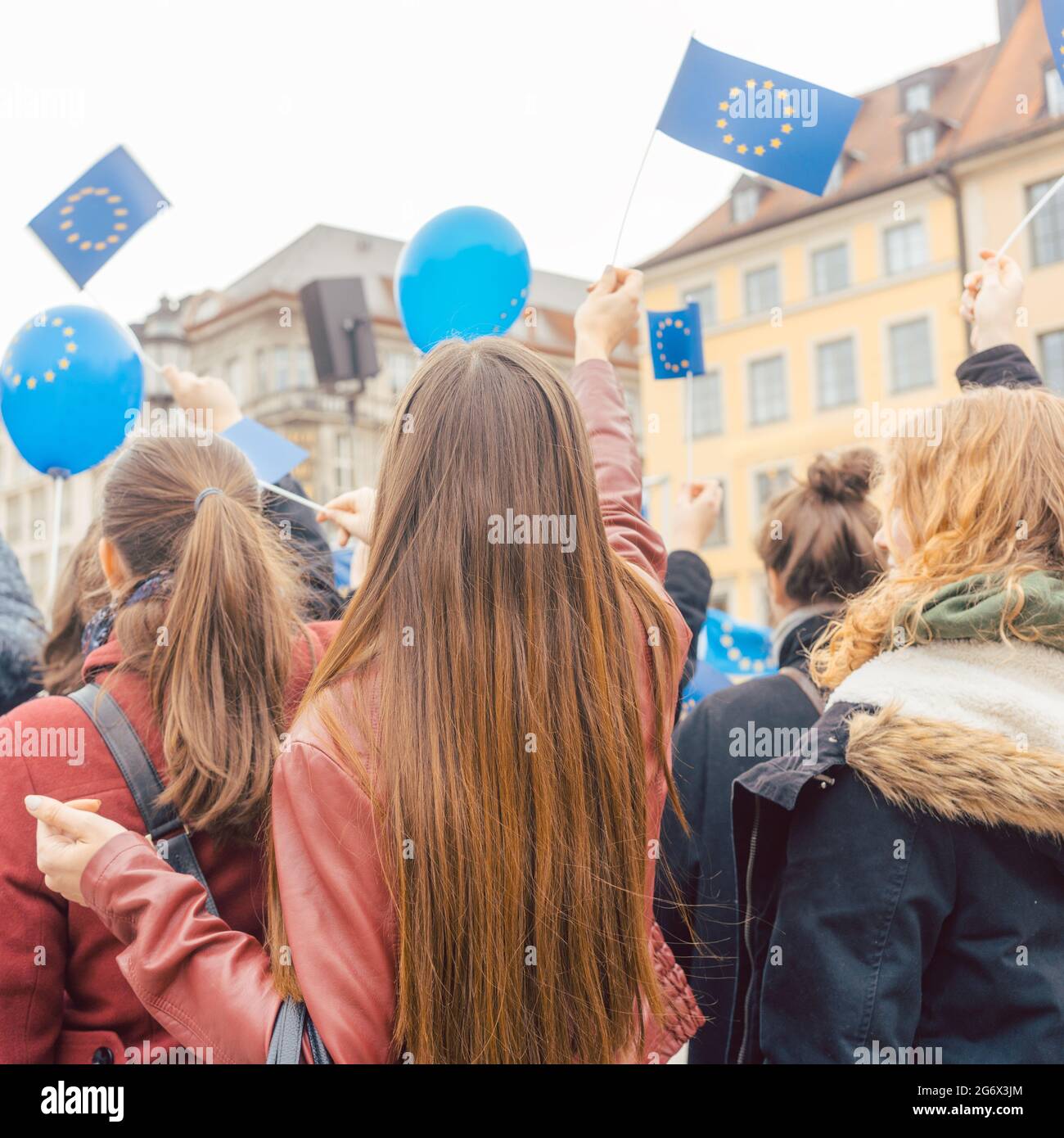 Woman eu flags hi-res stock photography and images - Alamy