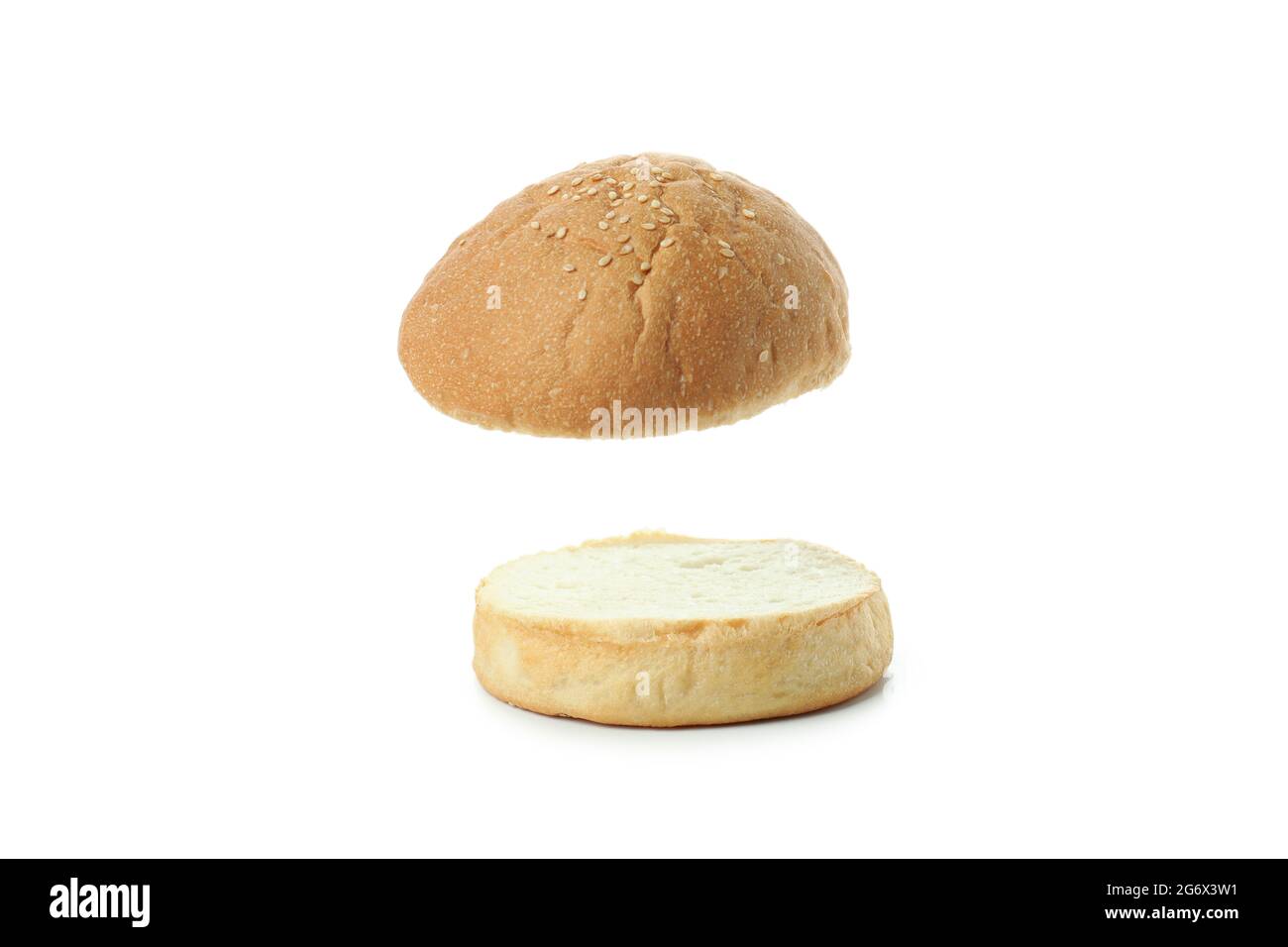 Bread for burger isolated on white background Stock Photo - Alamy