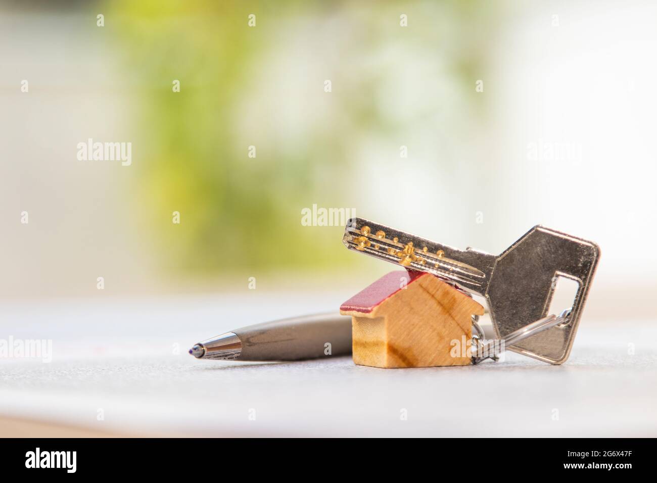 house security key on keychain Stock Photo - Alamy