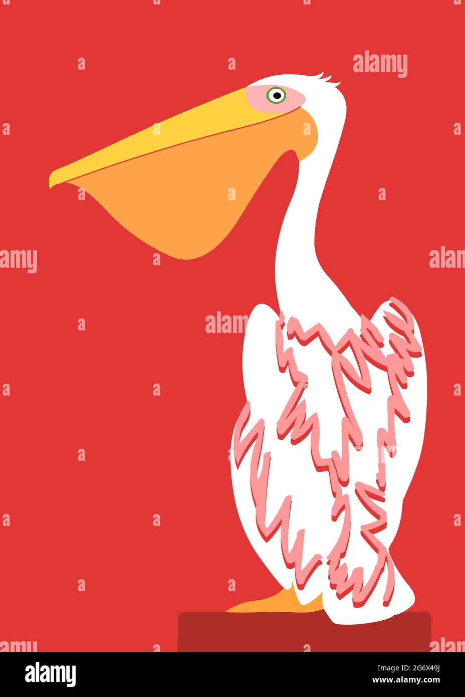 Friendly pelican, bird illustration Stock Photo - Alamy