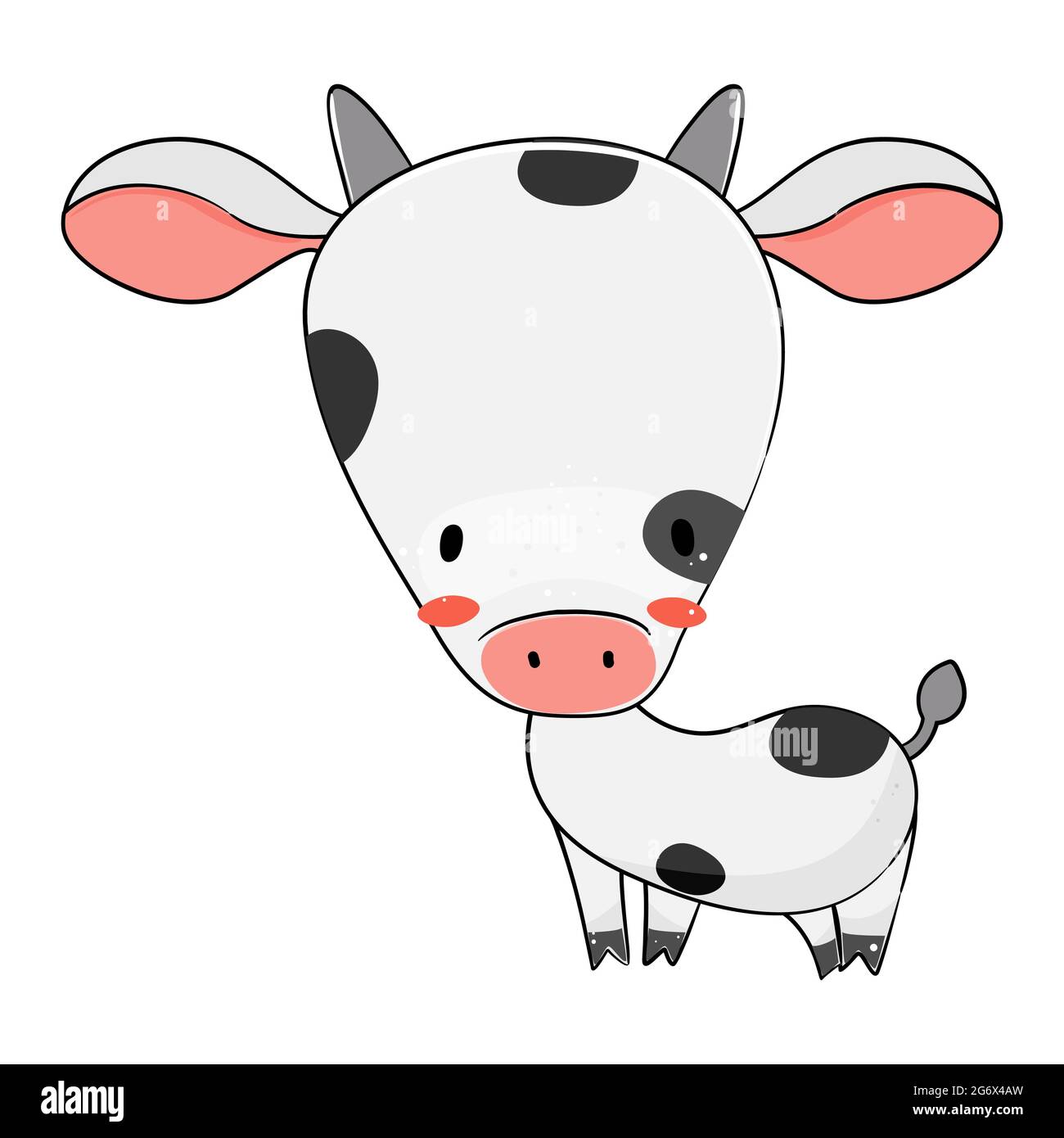 Cute little farm cow character. Vector illustration Stock Vector Image ...