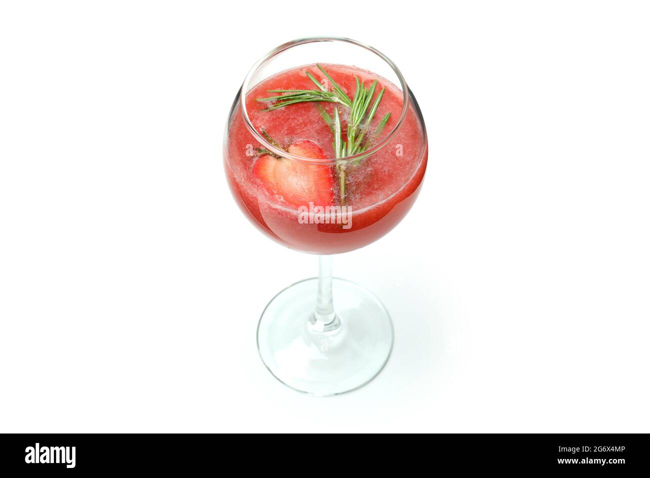 Glass with Rossini cocktail isolated on white background Stock Photo ...