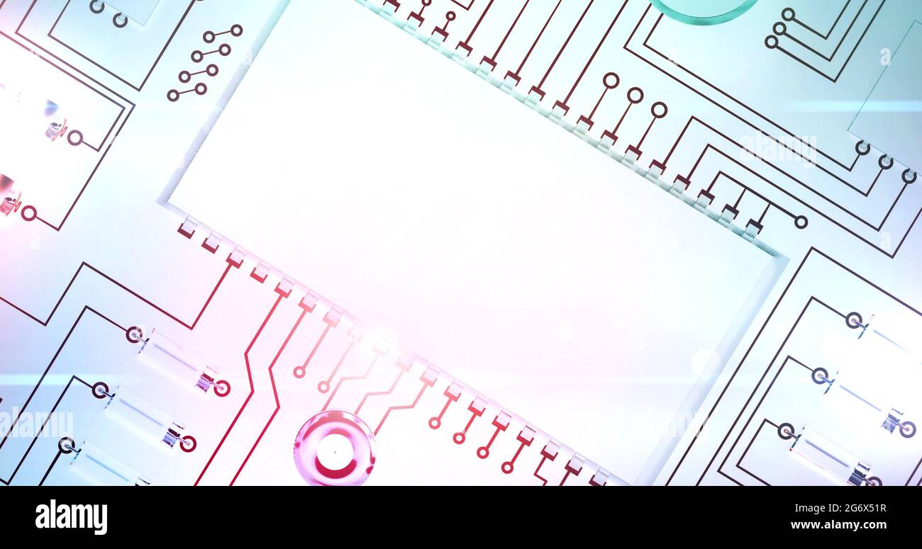 Image of computer circuit board elements over white background Stock ...