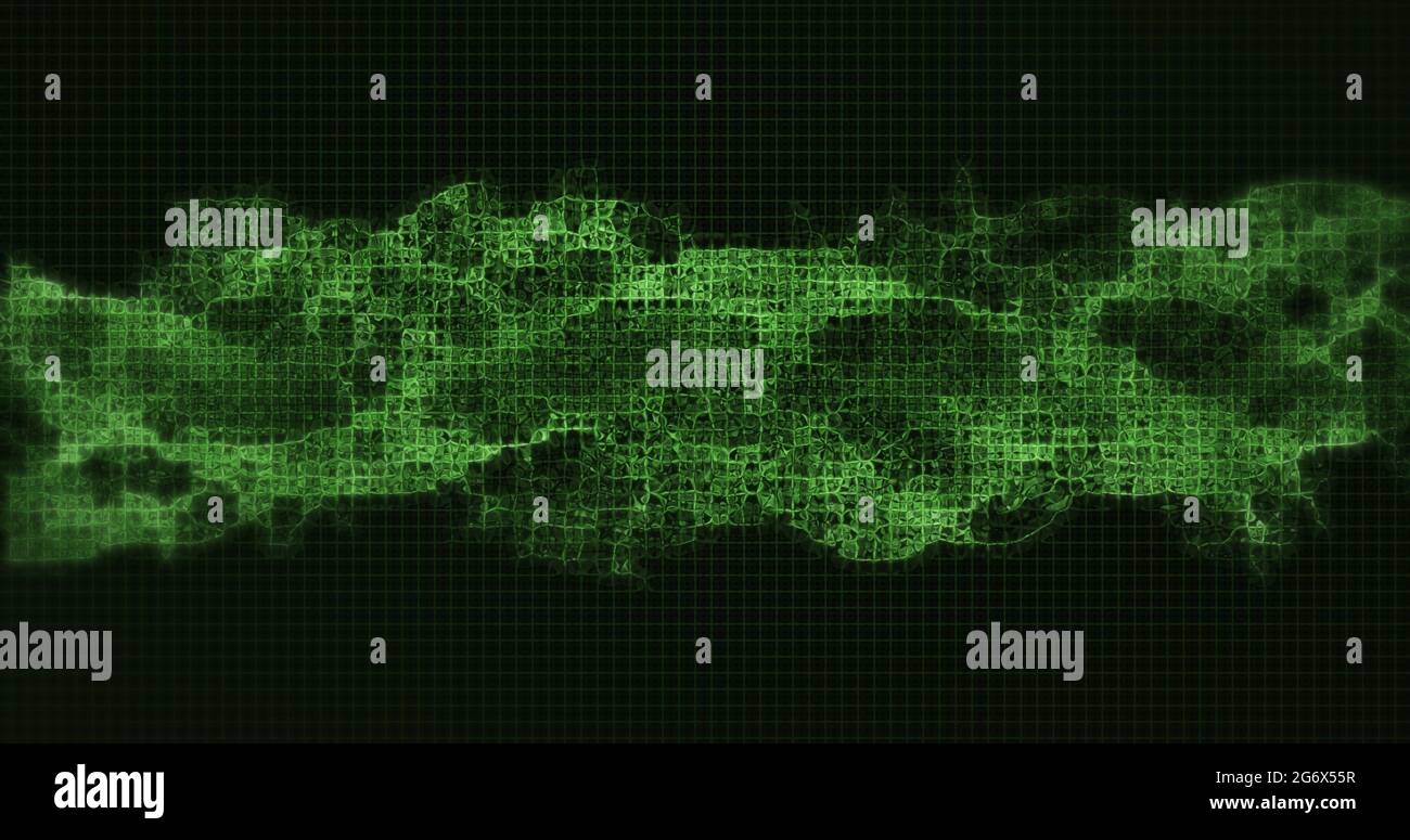 Image of a digital glowing pixelated green 3d double helix DNA Stock ...