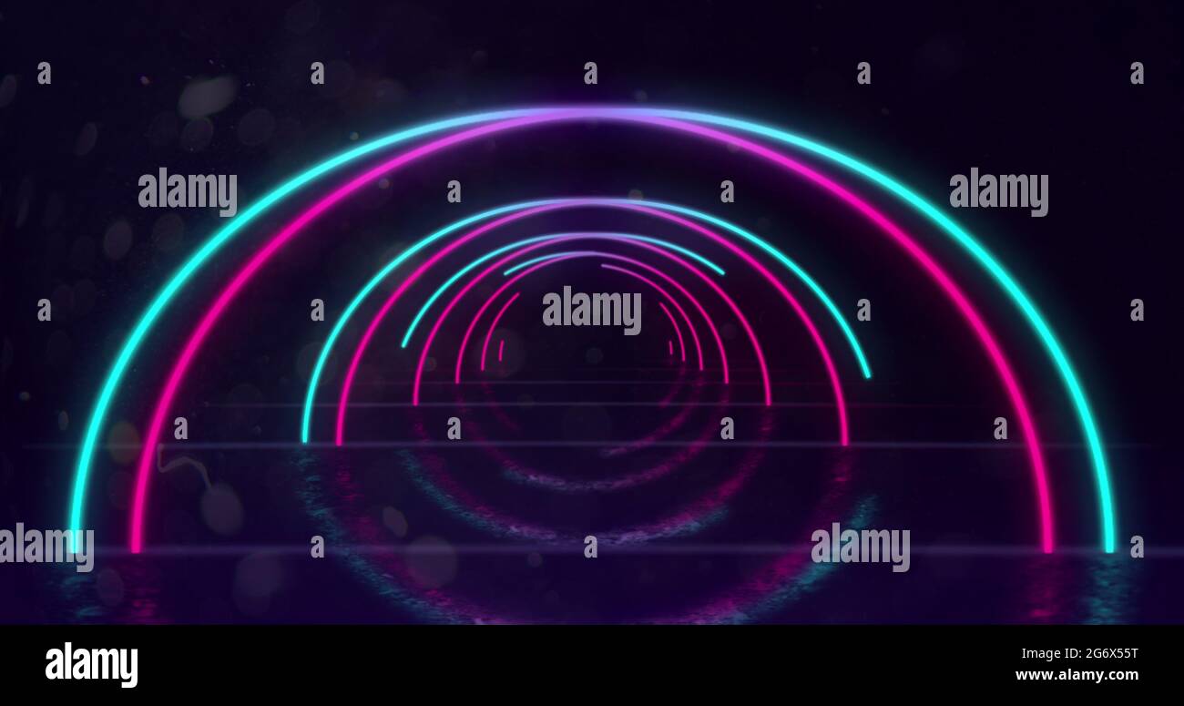 Neon Geometric Shapes on black background 4k Stock Photo - Alamy