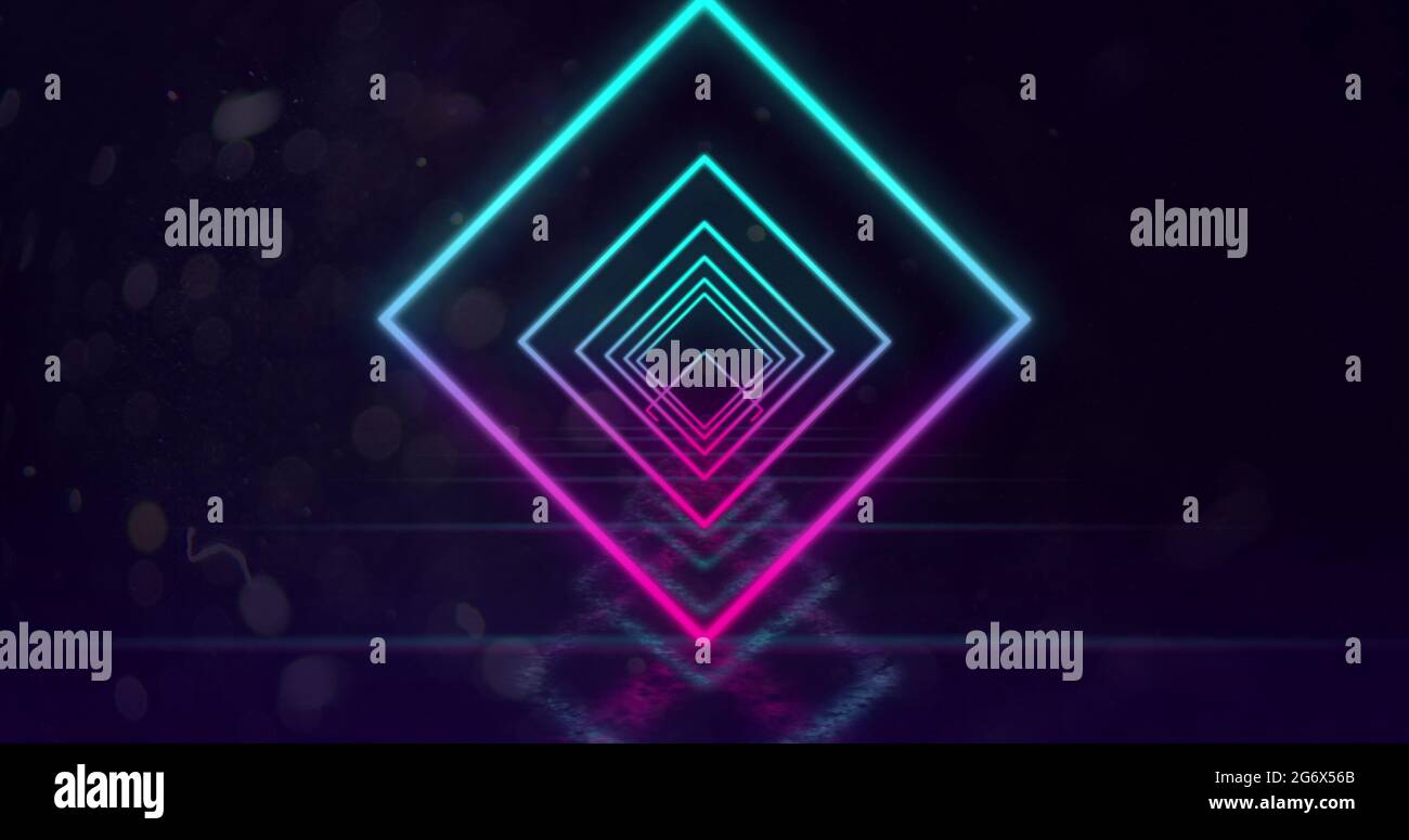 Neon Geometric Shapes on black background 4k Stock Photo - Alamy