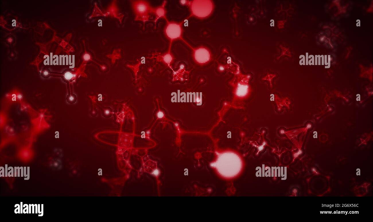 Image of multiple 3d glowing red molecules Stock Photo - Alamy