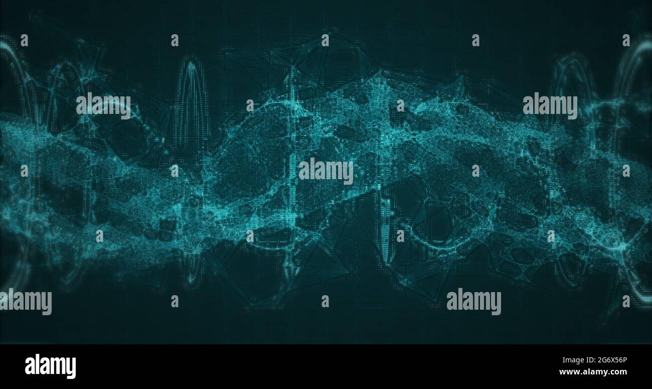 Image of a digital glowing blue 3d double helix DNA Stock Photo - Alamy