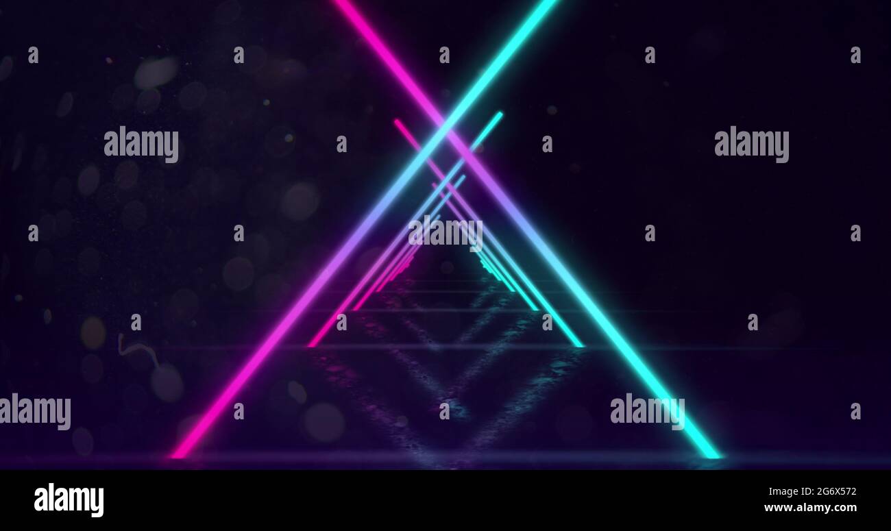 Neon Geometric Shapes on black background 4k Stock Photo - Alamy