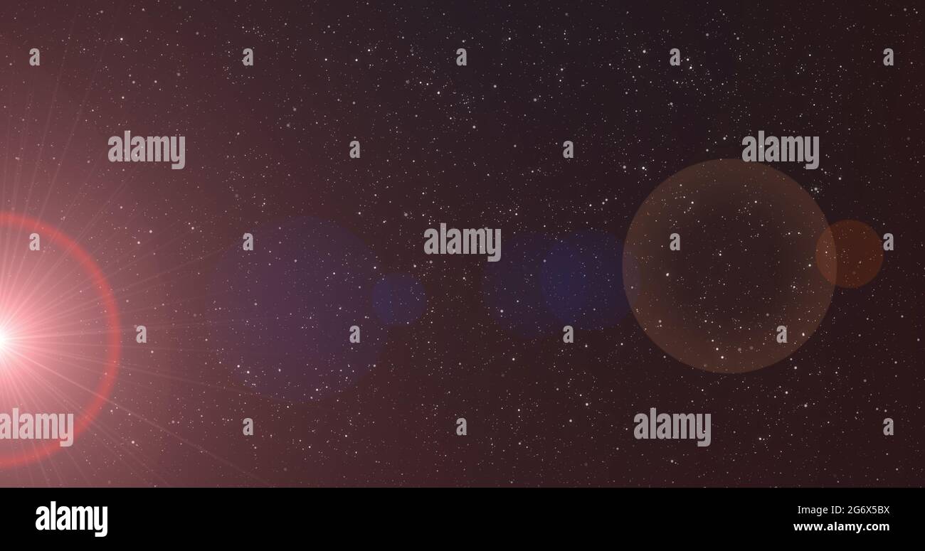 Red star light glowing in the night sky Stock Photo - Alamy