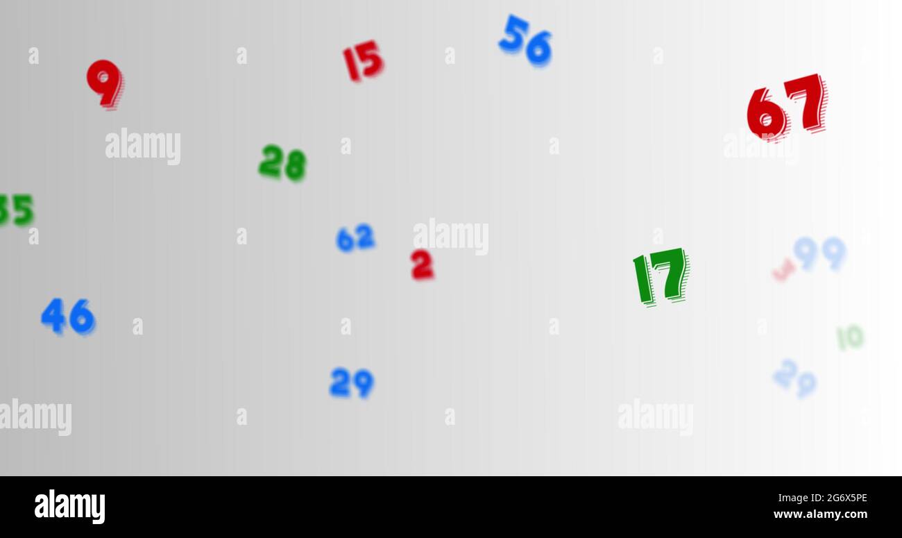 Random Colorful Multiple Mathematical Numbers And Symbols Moving Against White Background Stock 