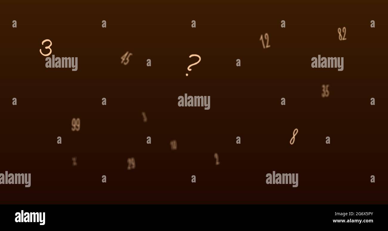 Random numbers, figures, and symbols floating upwards in a vast empty ...