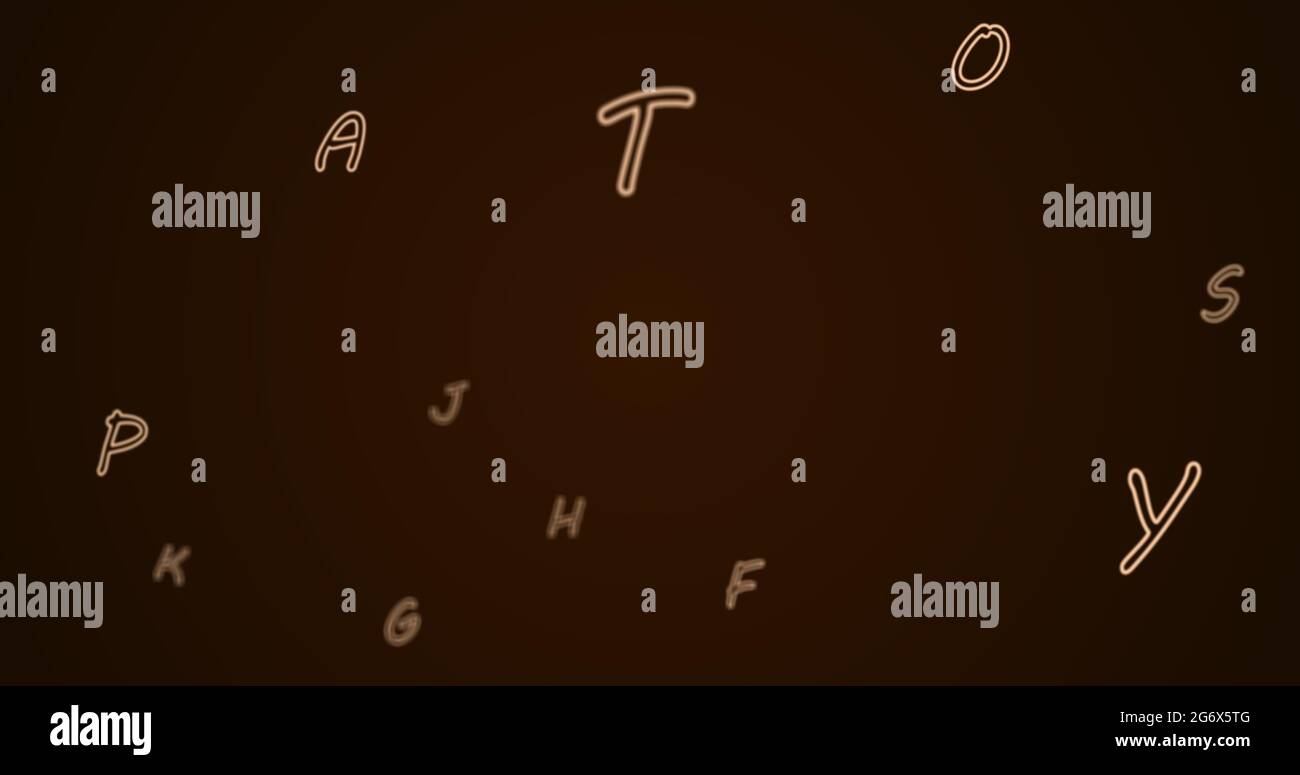 Random letters in the alphabet floating away in a vast empty space ...