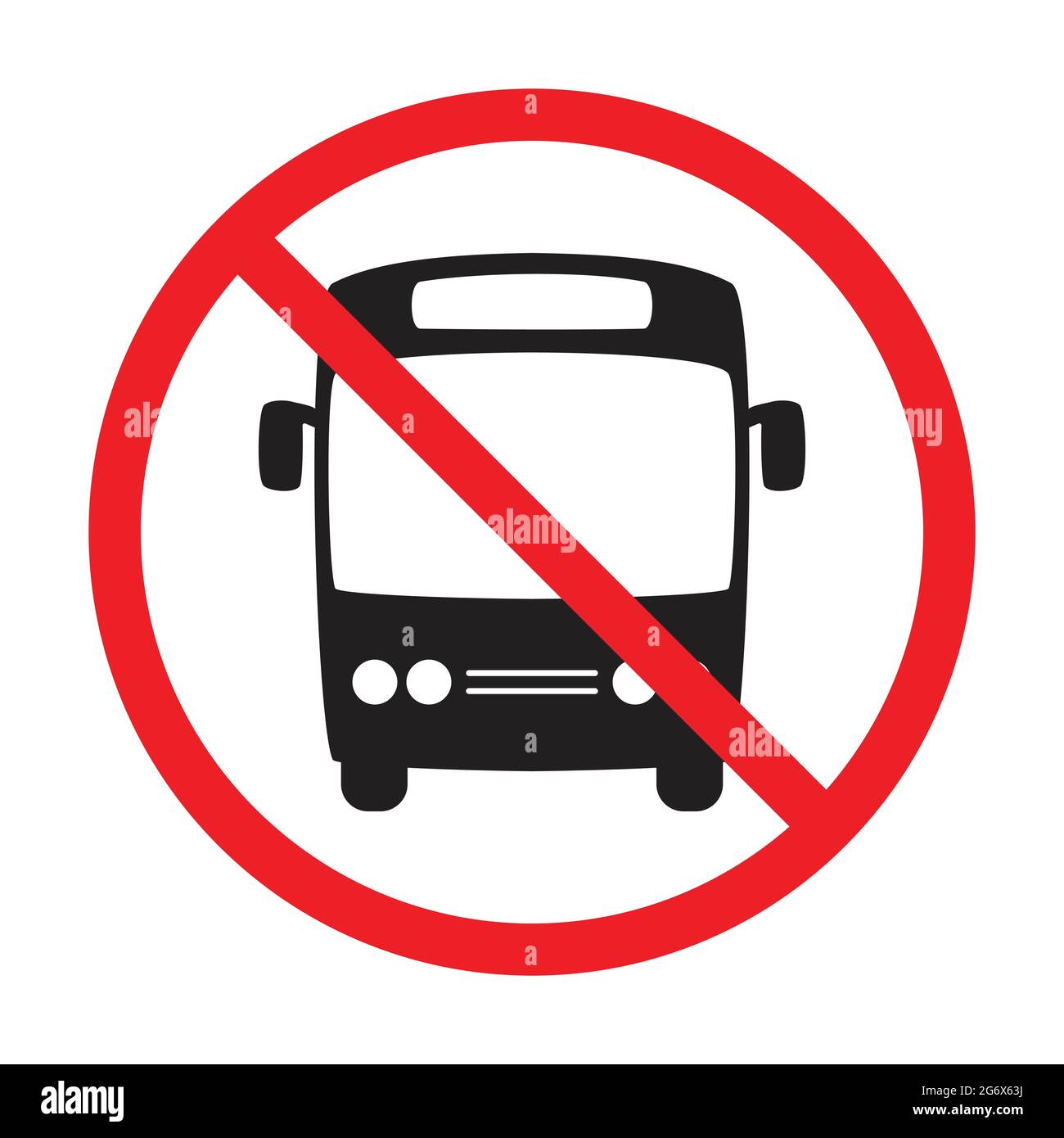 No bus allowed prohibition vector icon sign Do not drive symbol, no bus ...