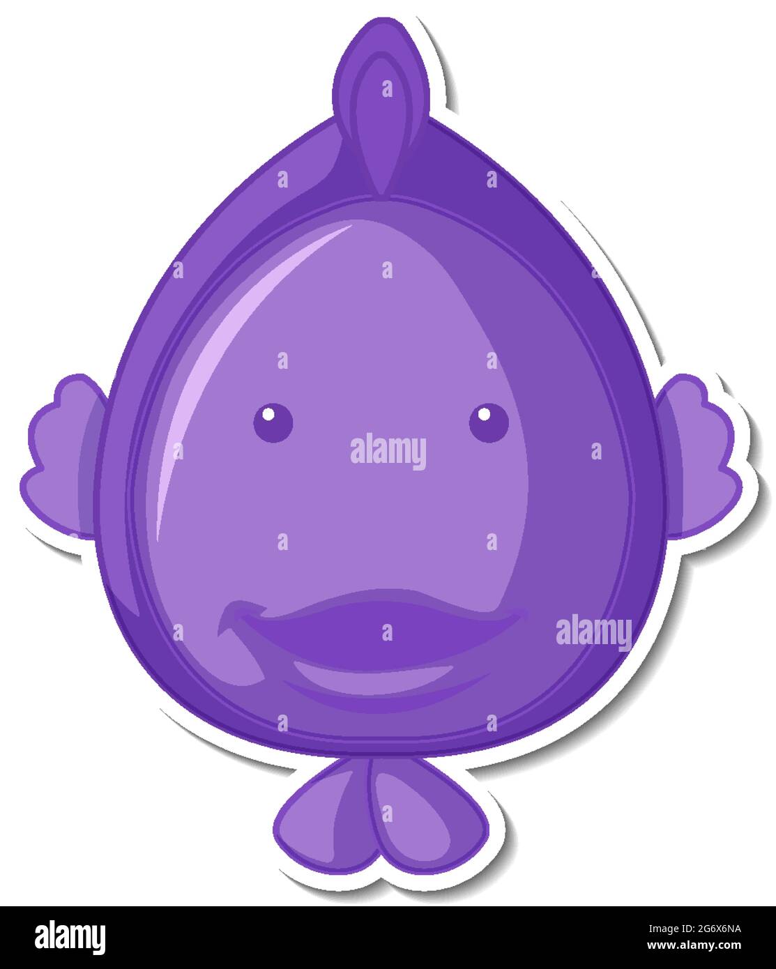 Cute fish sea animal cartoon sticker illustration Stock Vector Image ...