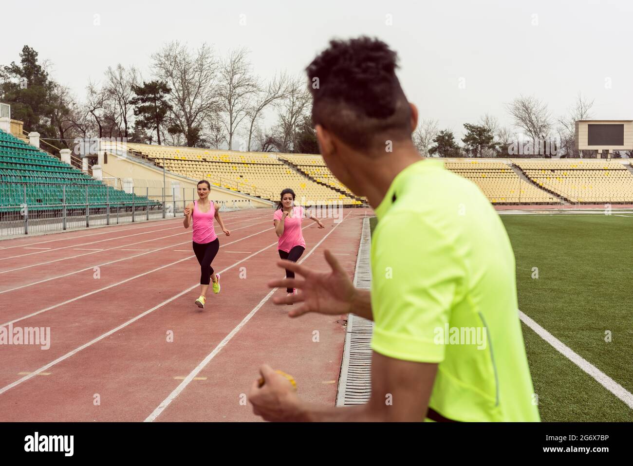 Rear view female playground hi-res stock photography and images - Alamy