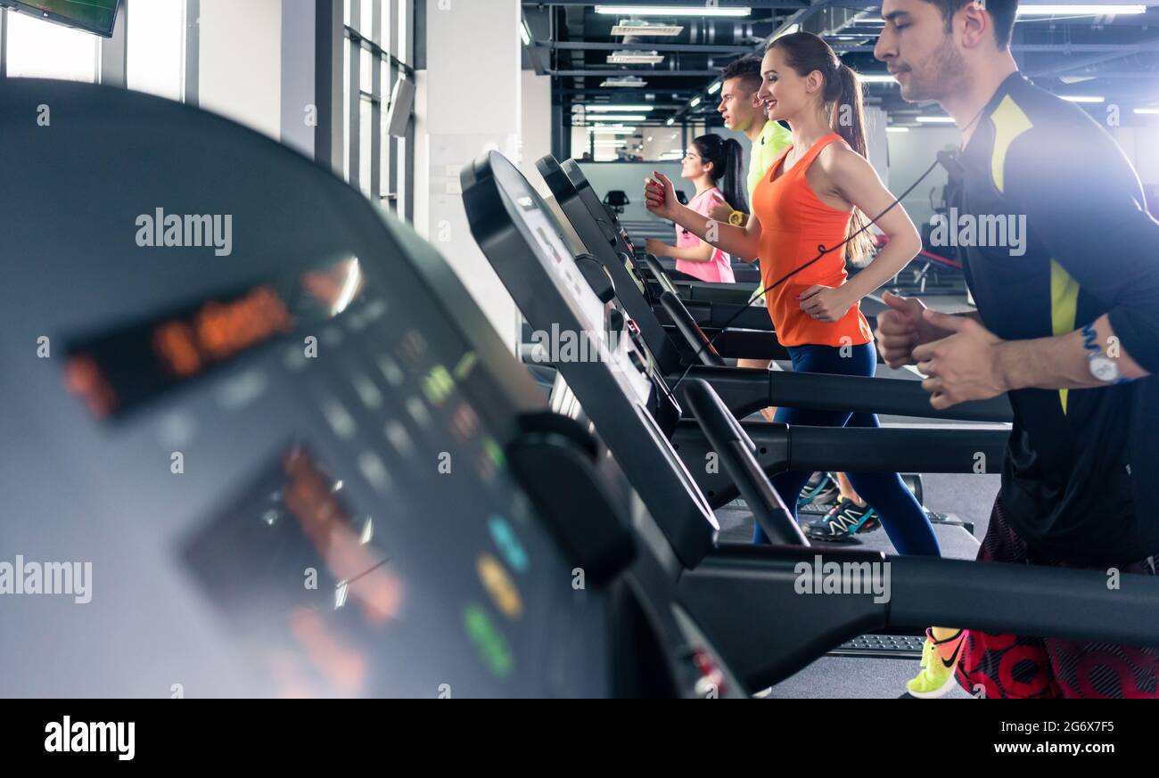 Young attractive female treadmill runner hi-res stock photography and ...