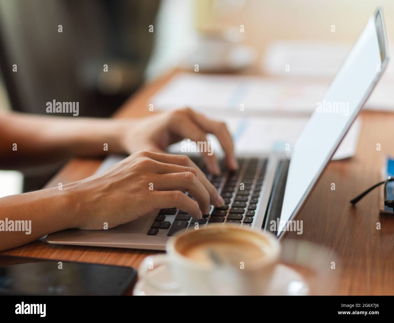 Computer keyboard side view fingers hi-res stock photography and images ...
