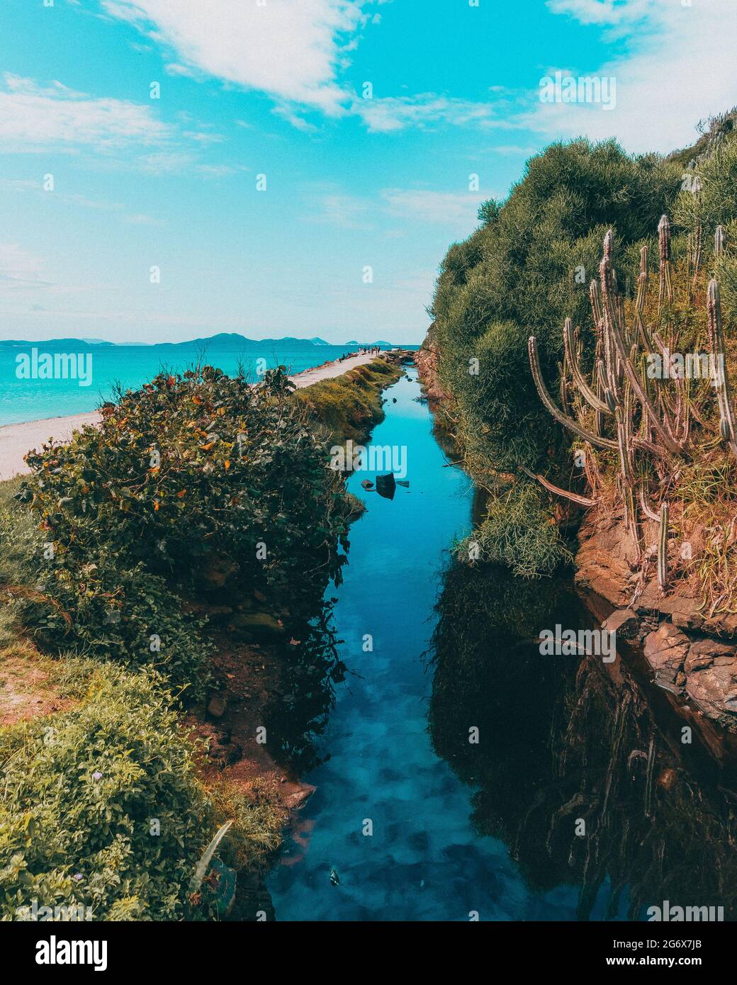 Scenic view of the beautiful islands of Brazil under a clear sky Stock ...