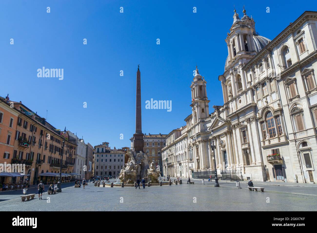 Large view of Navona Square (Piazza Navona) in Rome, Italy Stock Photo ...