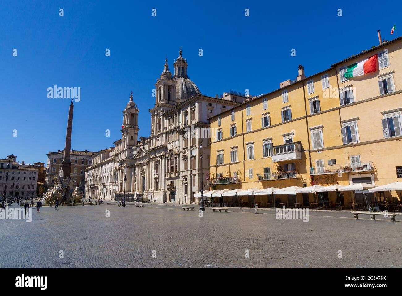 Large view of Navona Square (Piazza Navona) in Rome, Italy Stock Photo ...