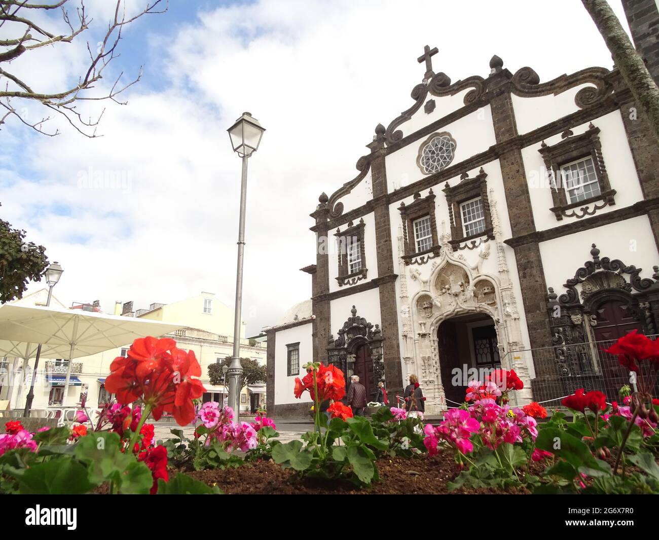 Church in Ponta Delgada, Azores travel destination, historic building ...