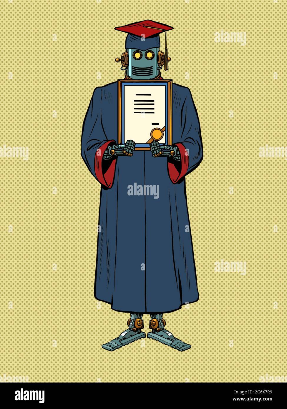 Cartoon graduate man graduation gown hi-res stock photography and ...