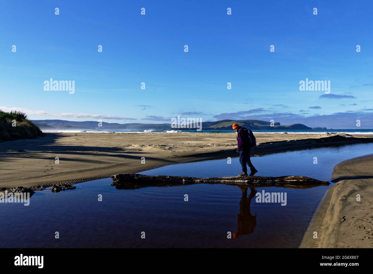 Wooden log across the river hi-res stock photography and images - Alamy