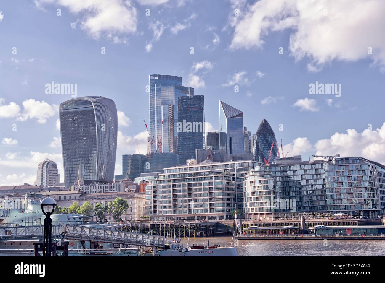 Skyscrapers in the heart of City of Loondon, Financial centre, square ...