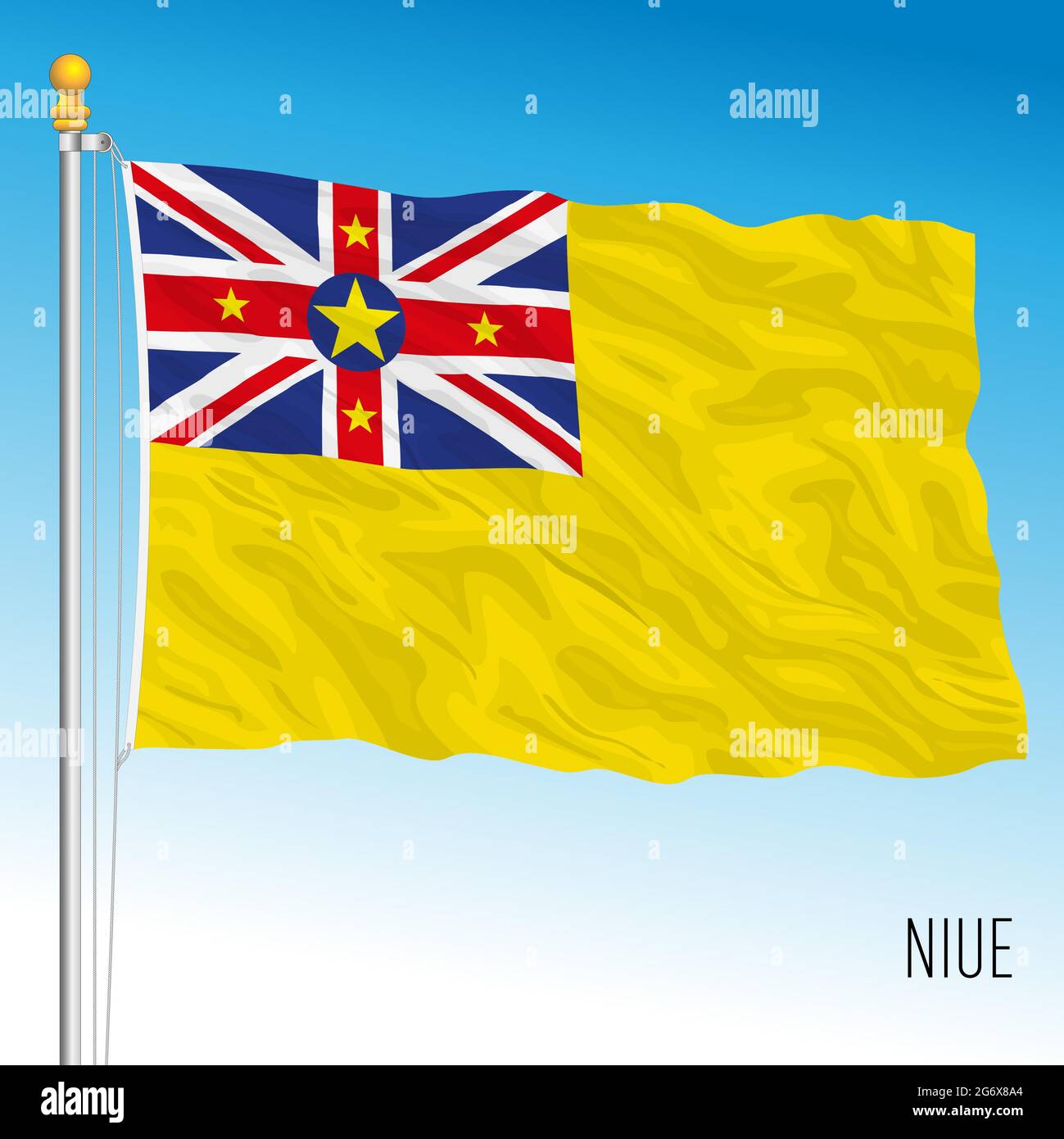 Niue official national flag, Oceania, vector illustration Stock Vector Image & Art - Alamy