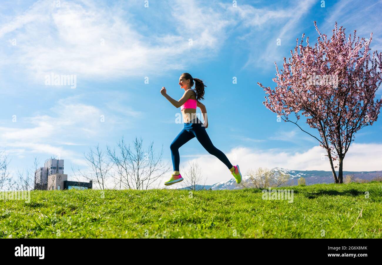 Running on hill hi-res stock photography and images - Alamy