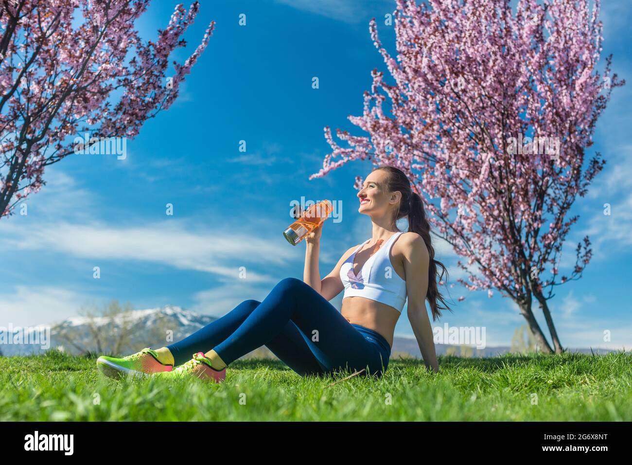 Girl relaxing after running hi-res stock photography and images - Alamy