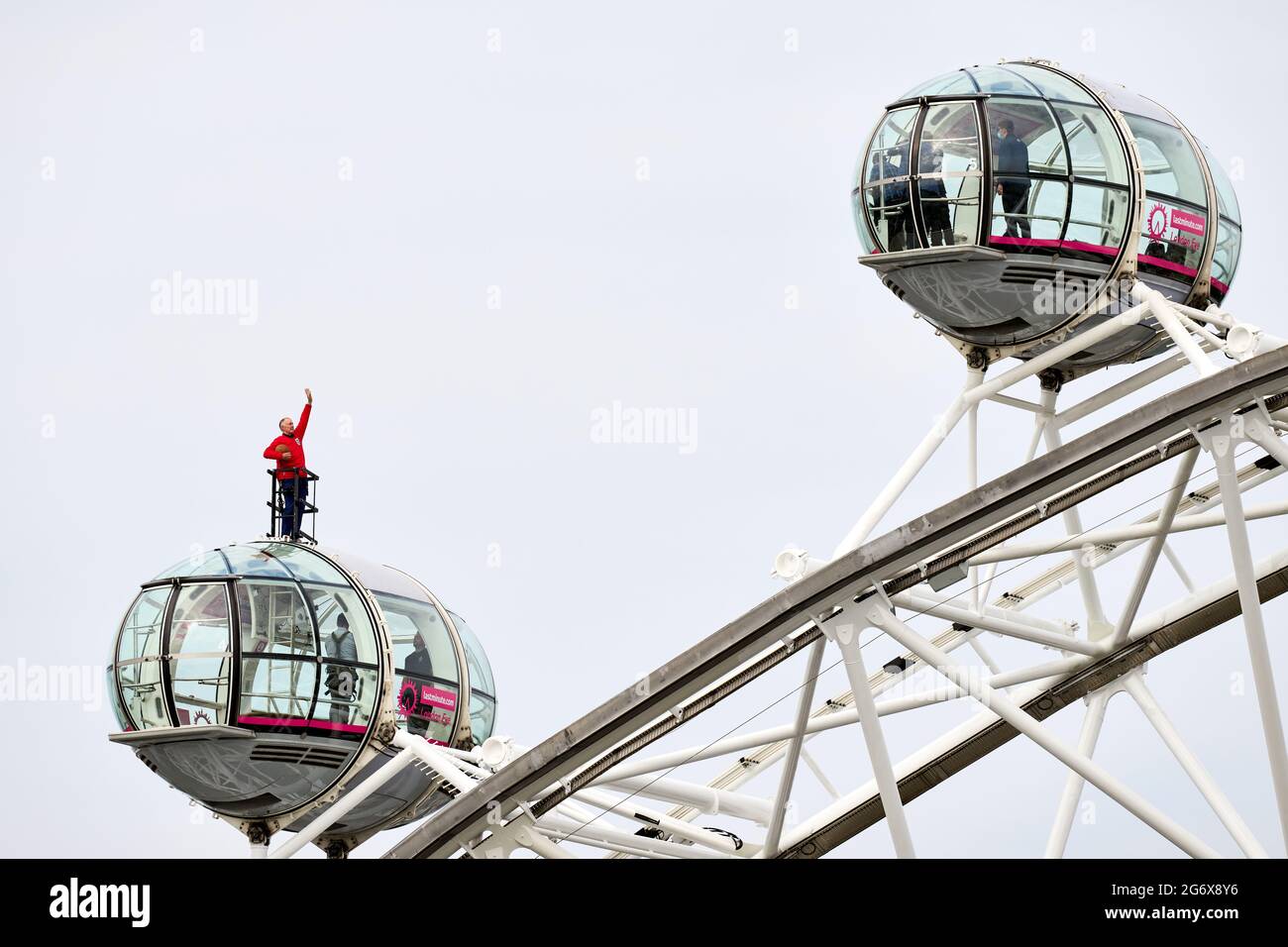 England 1966 World Cup winner Sir Geoff Hurst stands on top of a pod on ...