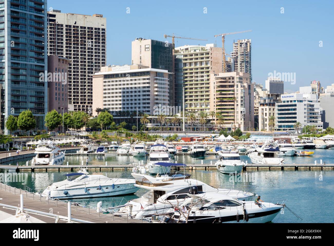 Saint George Bay also known as Zaitunay Bay, Beirut, Lebanon Stock ...