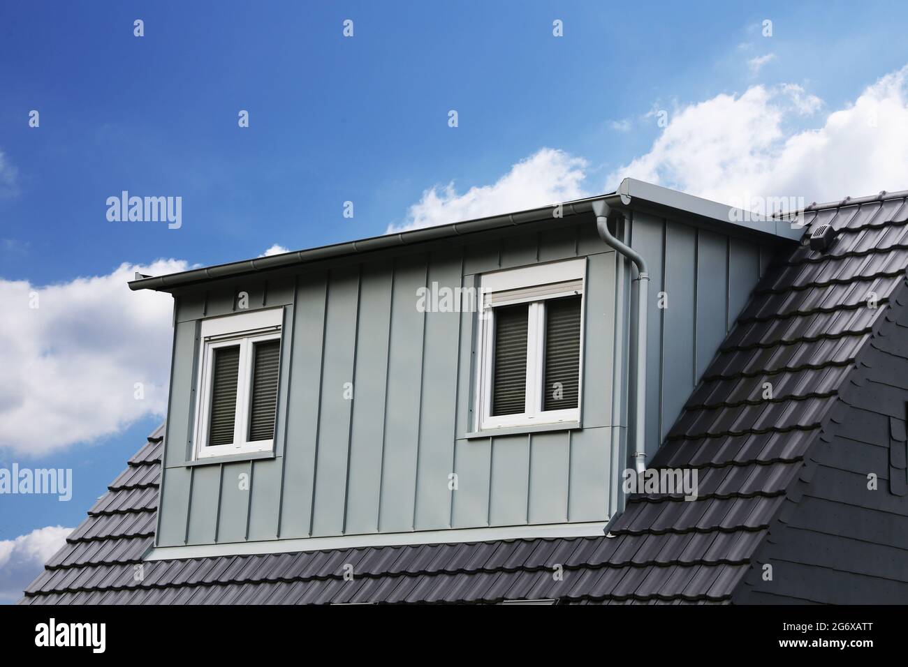 Roof dormer with stainless steel cladding Stock Photo - Alamy