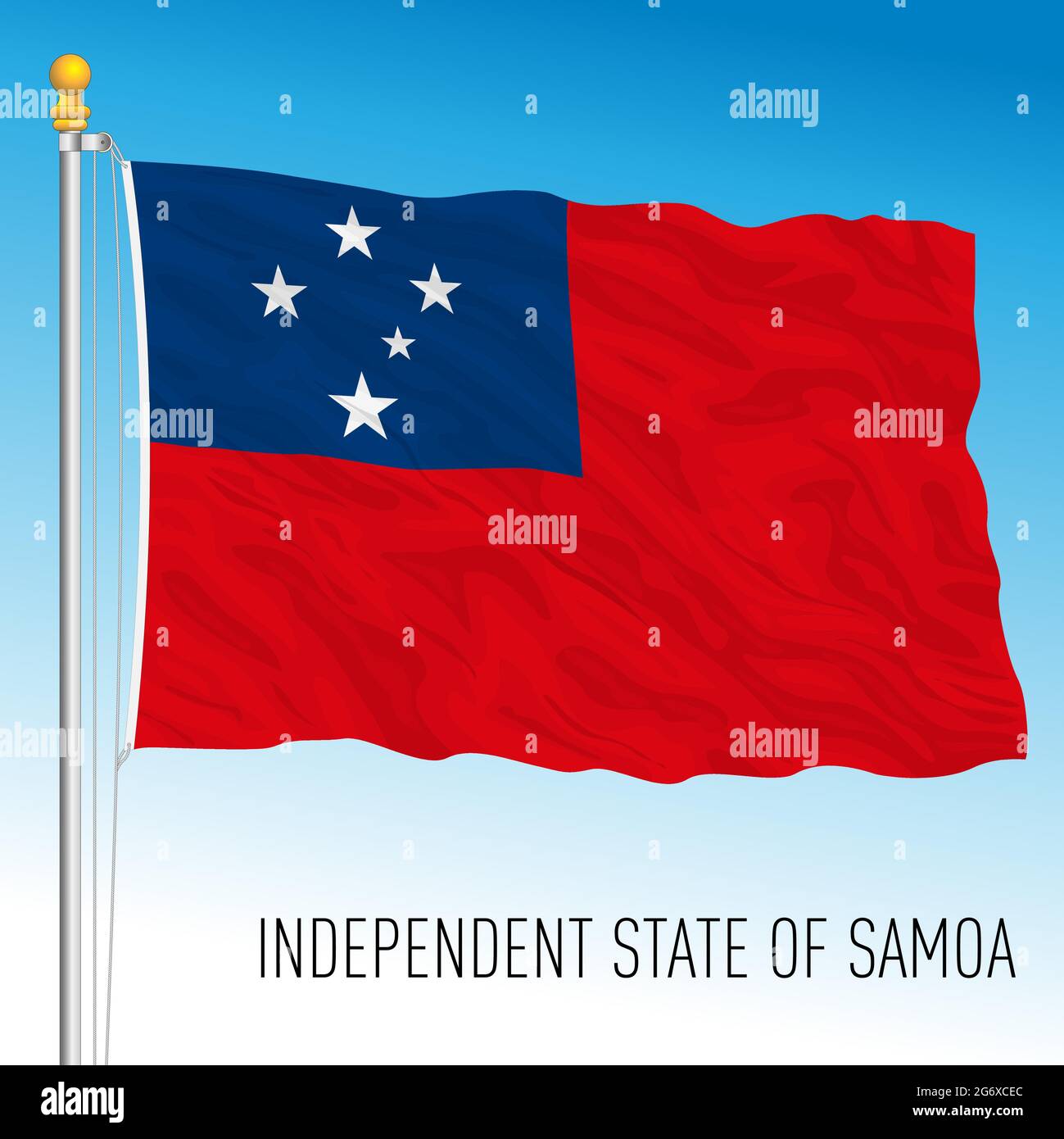 Samoa offical national flag, Oceania, vector illustration Stock Vector ...