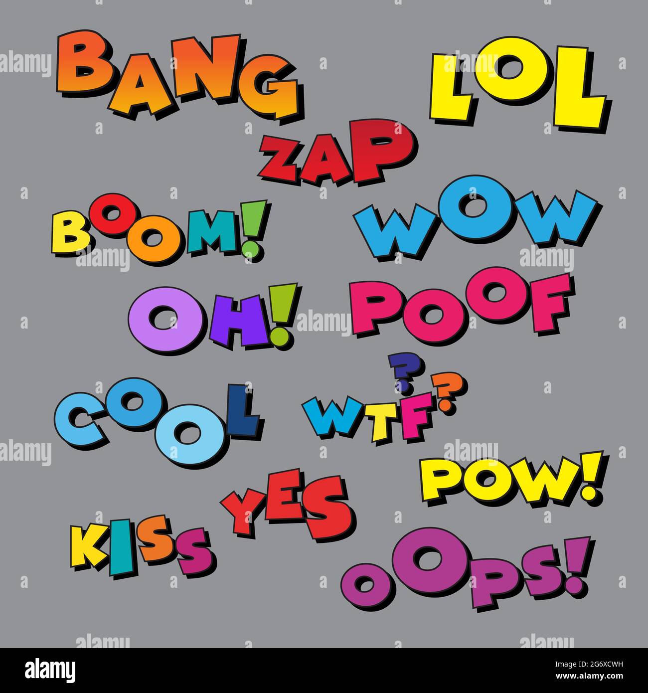 Comic book text hi-res stock photography and images - Alamy