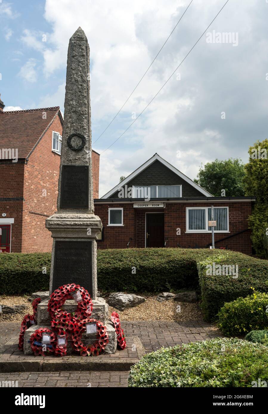 The village war memorial and Cooper Room, Shenstone, Staffordshire ...