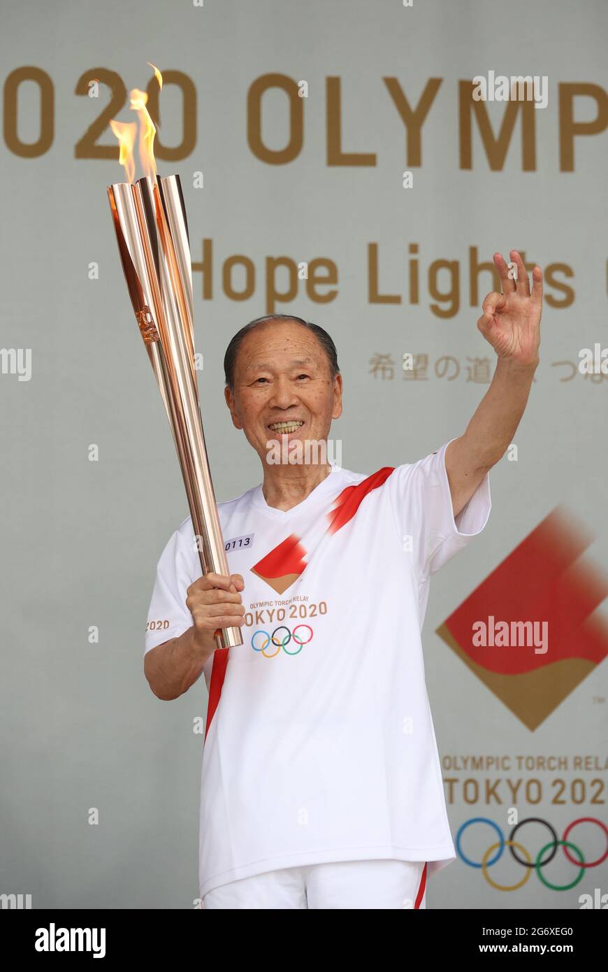 Tokyo, Japan. 9th July, 2021. Japanese legendary gymnast Takashi Ono ...