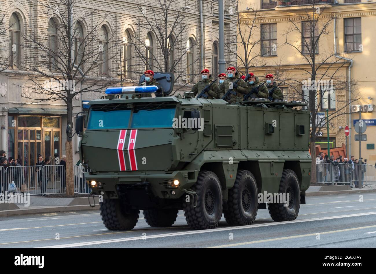 April 30, 2021 Moscow, Russia. Typhoon Armored Car To the Russian ...