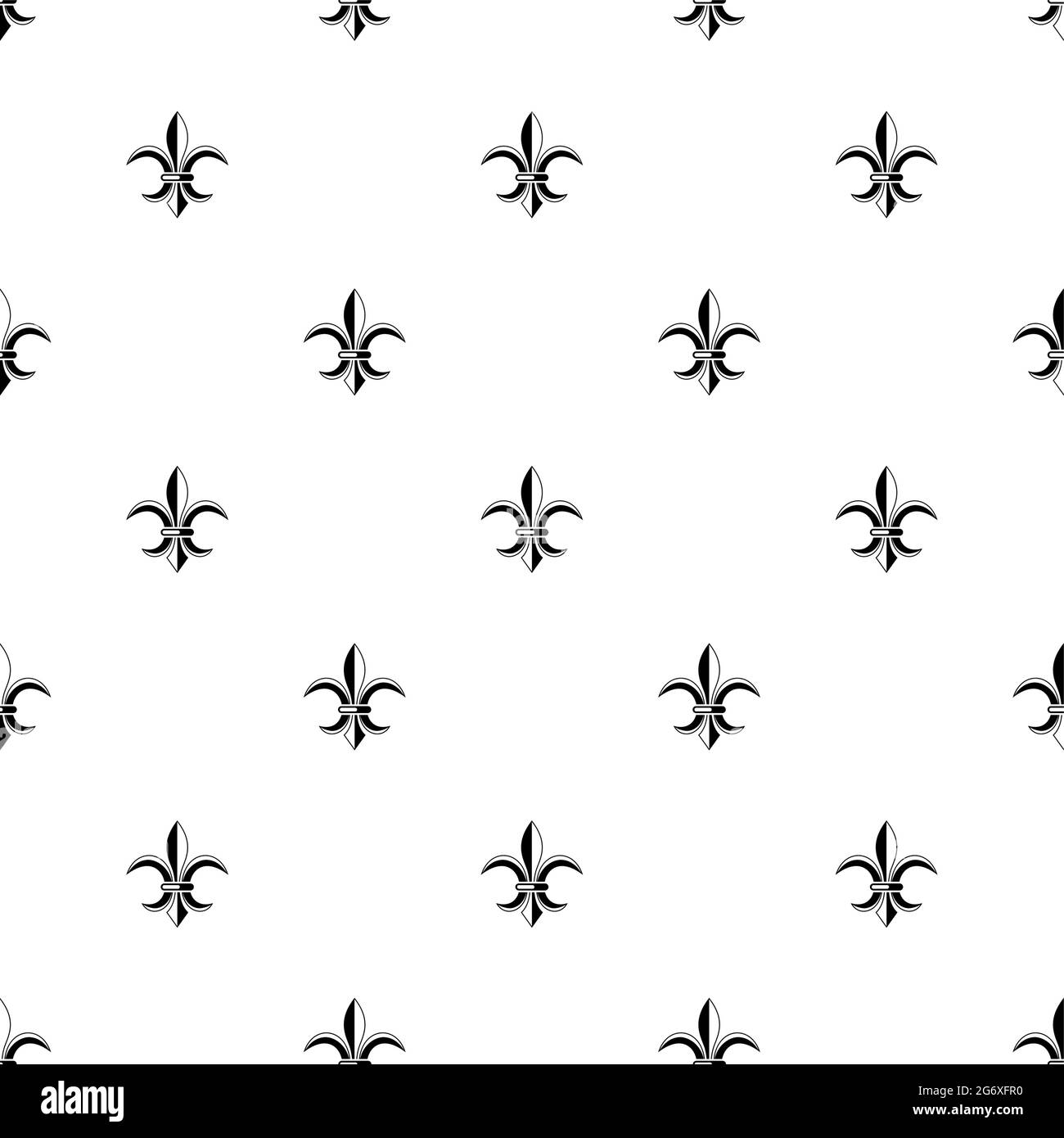 Seamless Black and white Fleur-de-lis symbols as vector Stock Vector ...