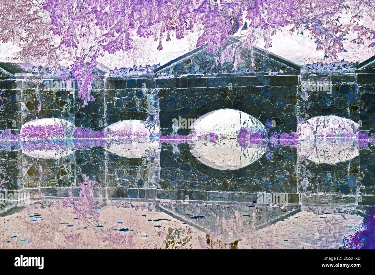 The 'Shell Bridge' in reflection with colours inverted. Grade 1 stone ...