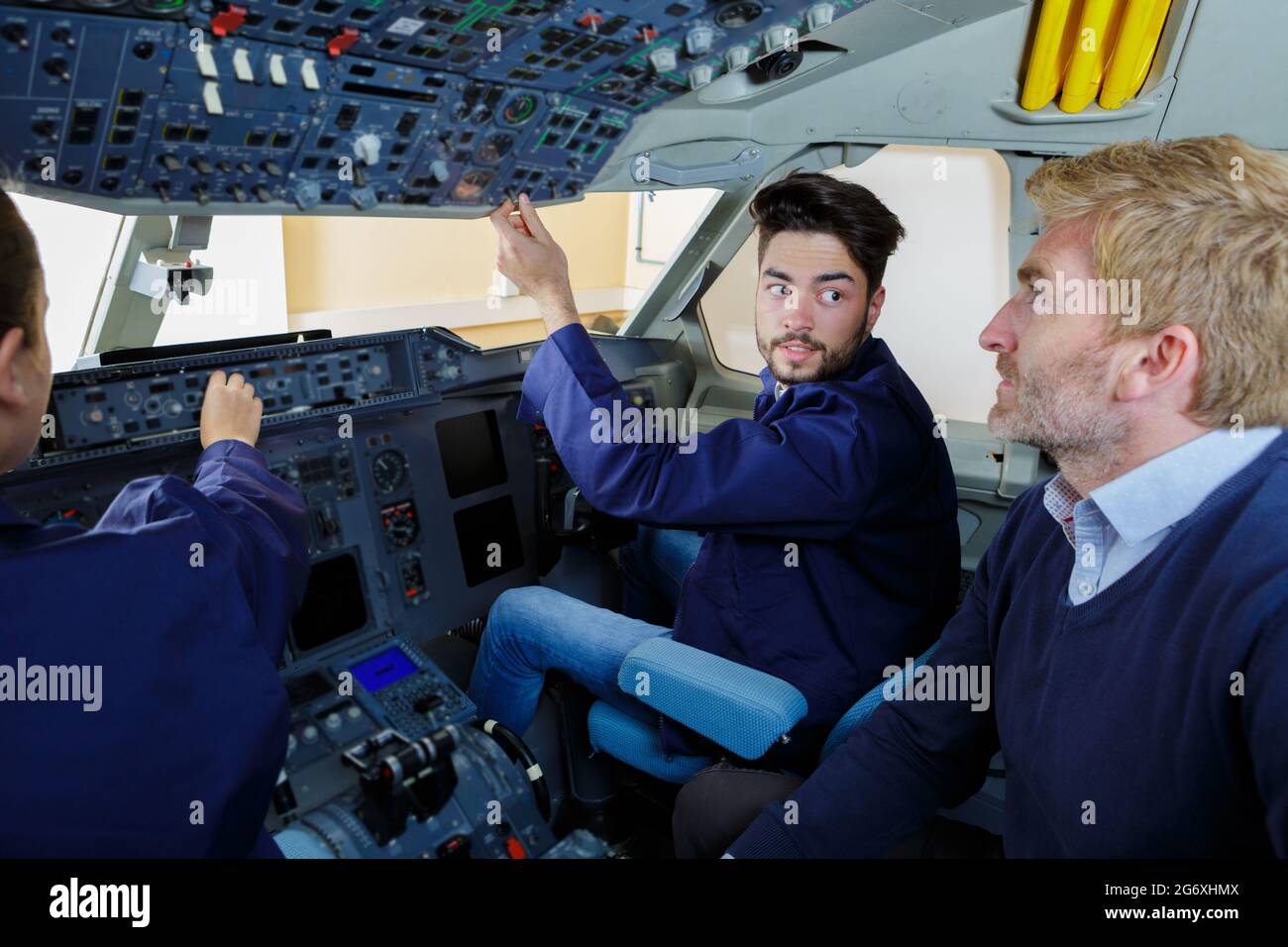 flight simulator for the training of the pilots Stock Photo - Alamy
