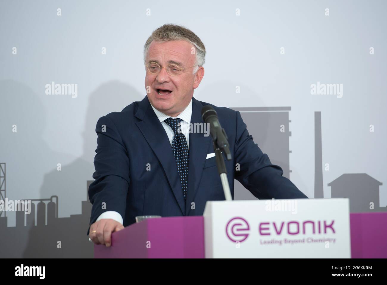 Christian KULLMANN, CEO, Evonik, during his speech on the commissioning of the PA-12 plant, the ...