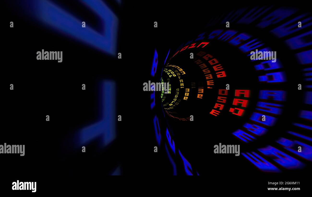 Driving through the binary data tunnel Stock Photo - Alamy