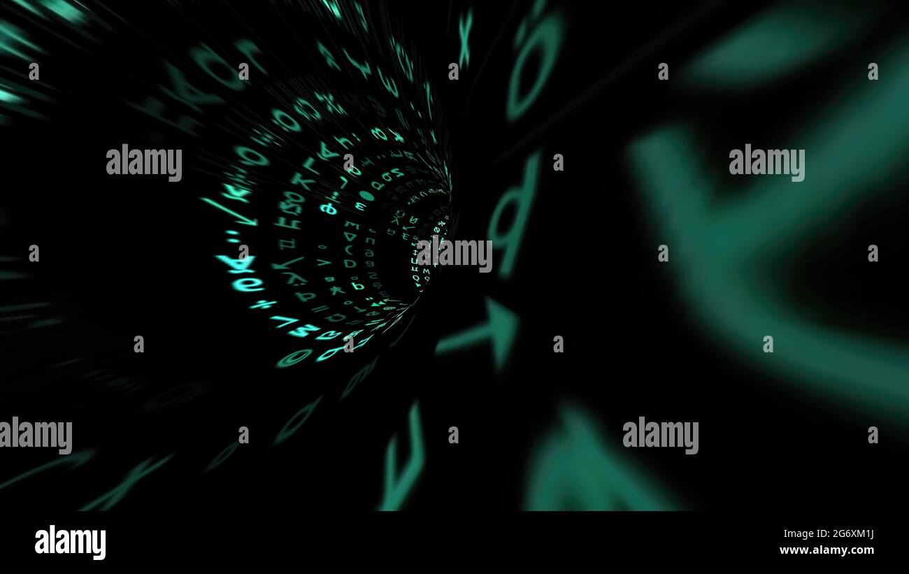 Driving through the binary data tunnel Stock Photo - Alamy