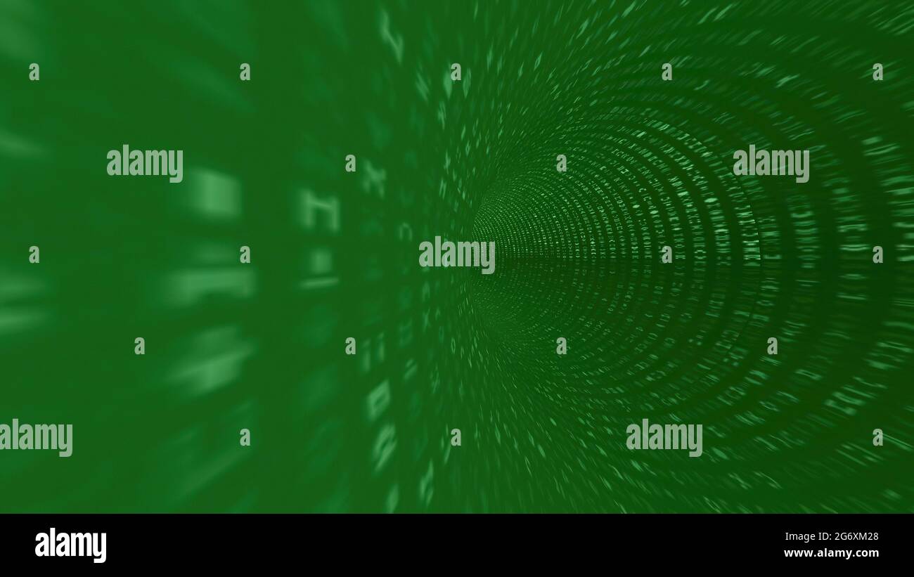 Driving through the binary data tunnel Stock Photo - Alamy