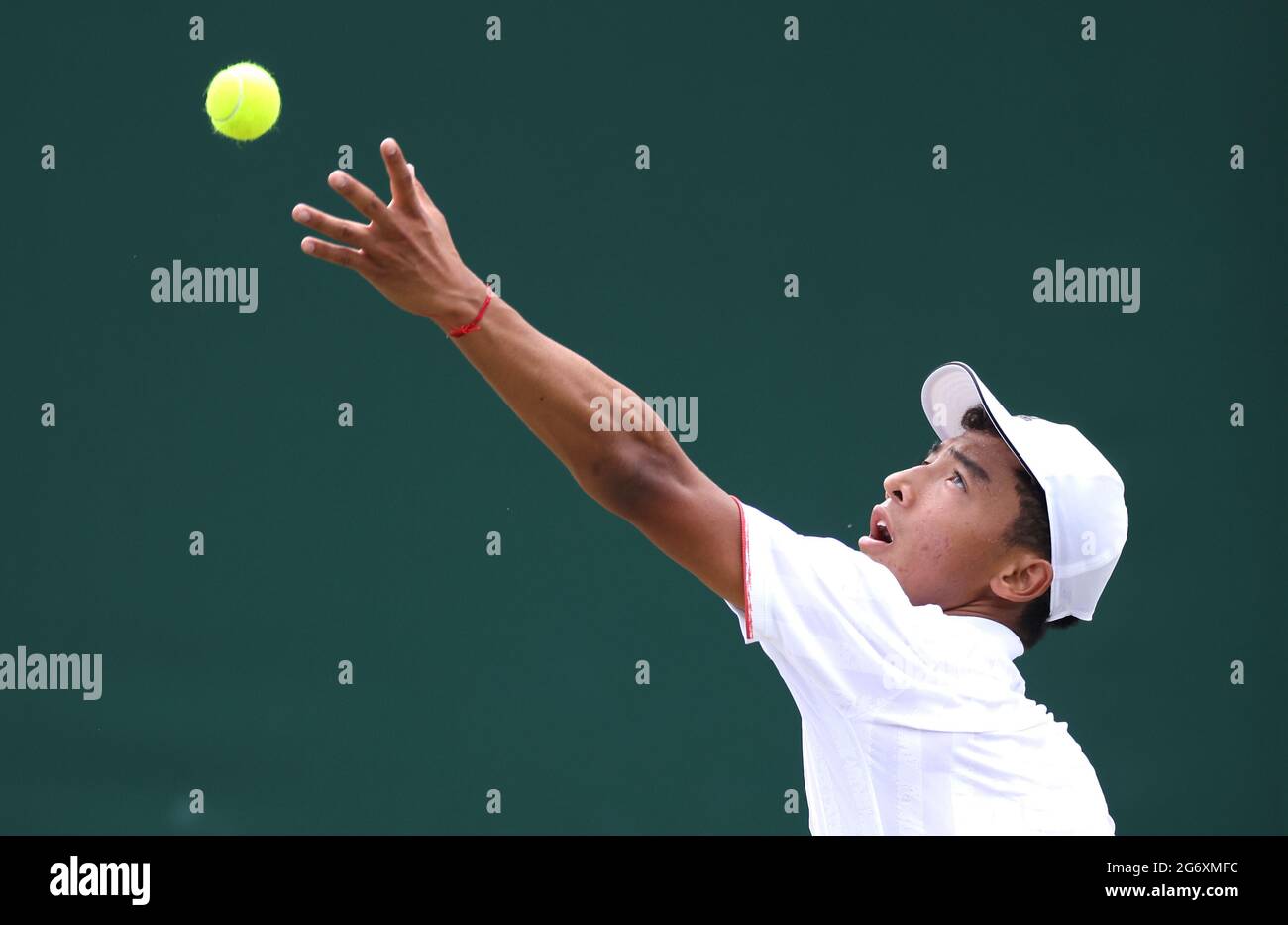 Bruno Kuzuhara in action against Max Westphal in the boy' singles third ...