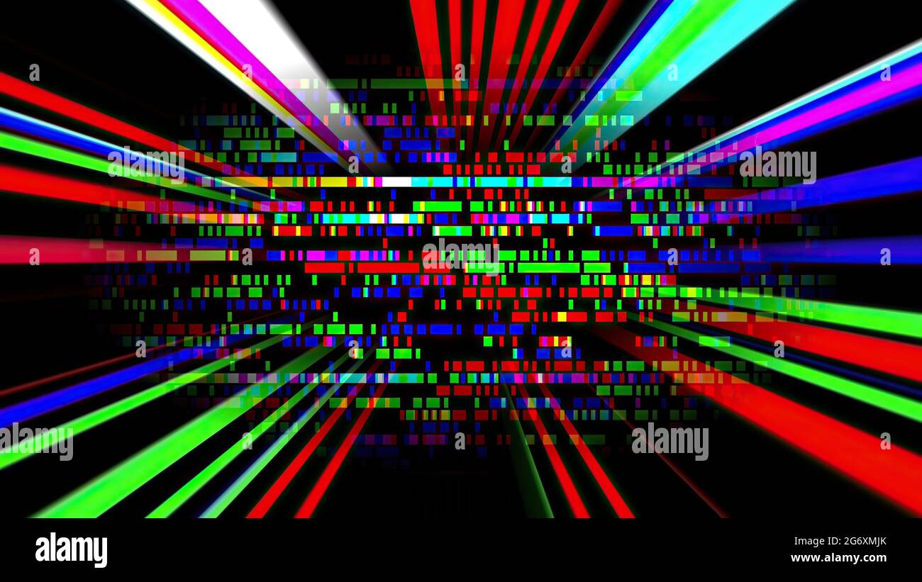 Colorful light rays and pixels Stock Photo - Alamy