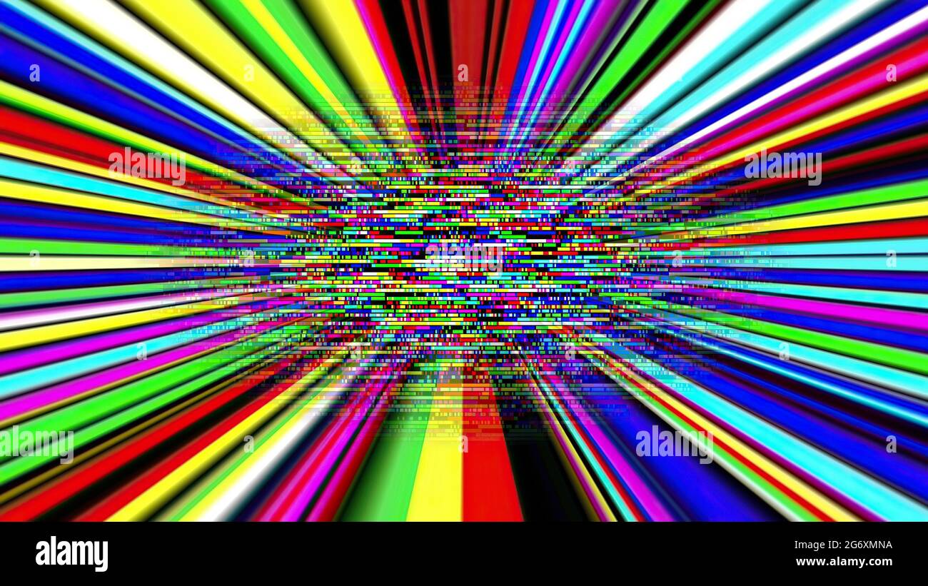 Colorful light rays and pixels Stock Photo - Alamy